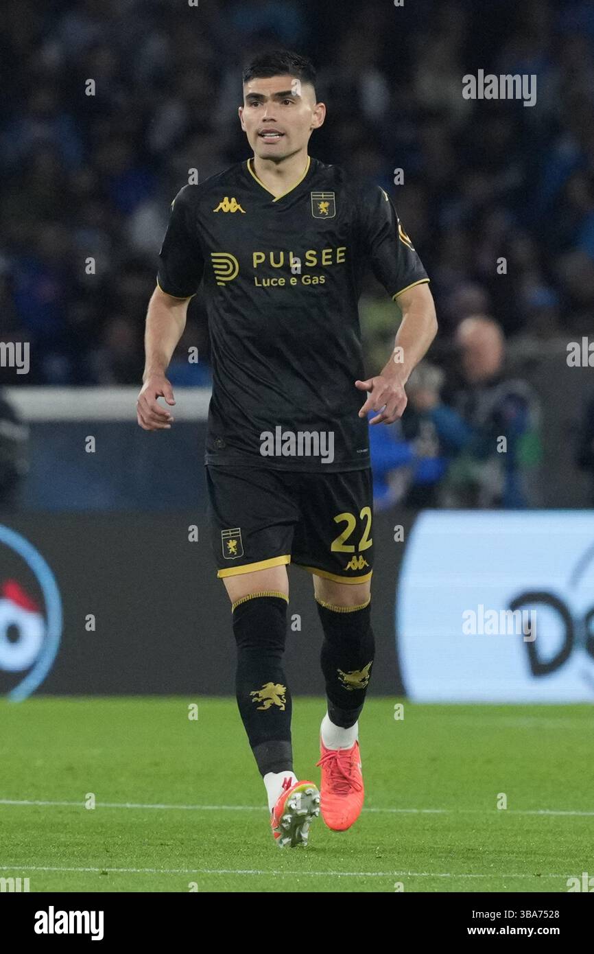 Naples, Italy. 11 May, 2025. Johan Vasquez of Genoa CFC during the Serie A match between SSC ...