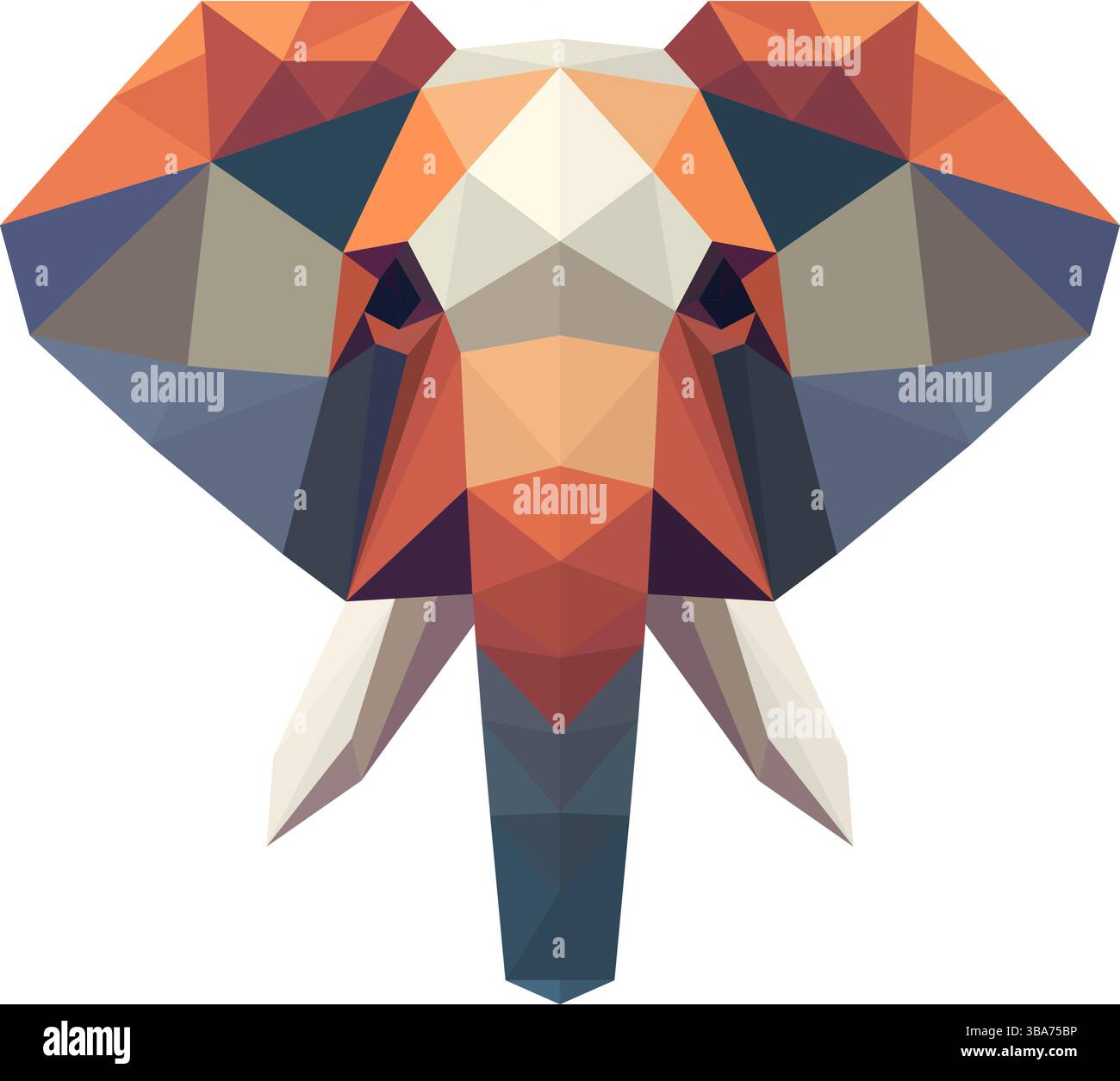 simple polygon elephant head illustration Stock Vector Image & Art - Alamy