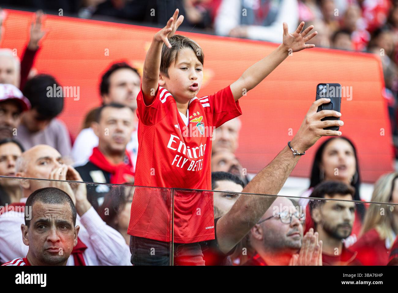 Lisboa, Portugal. 10th May, 2025. SL Benfica fan makes gestures during ...