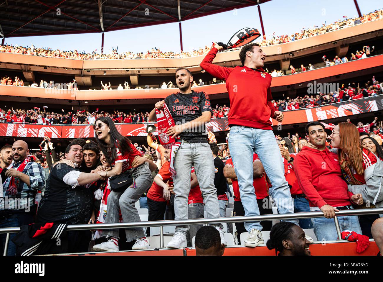 Lisboa, Portugal. 10th May, 2025. SL Benfica fans seen in action during ...