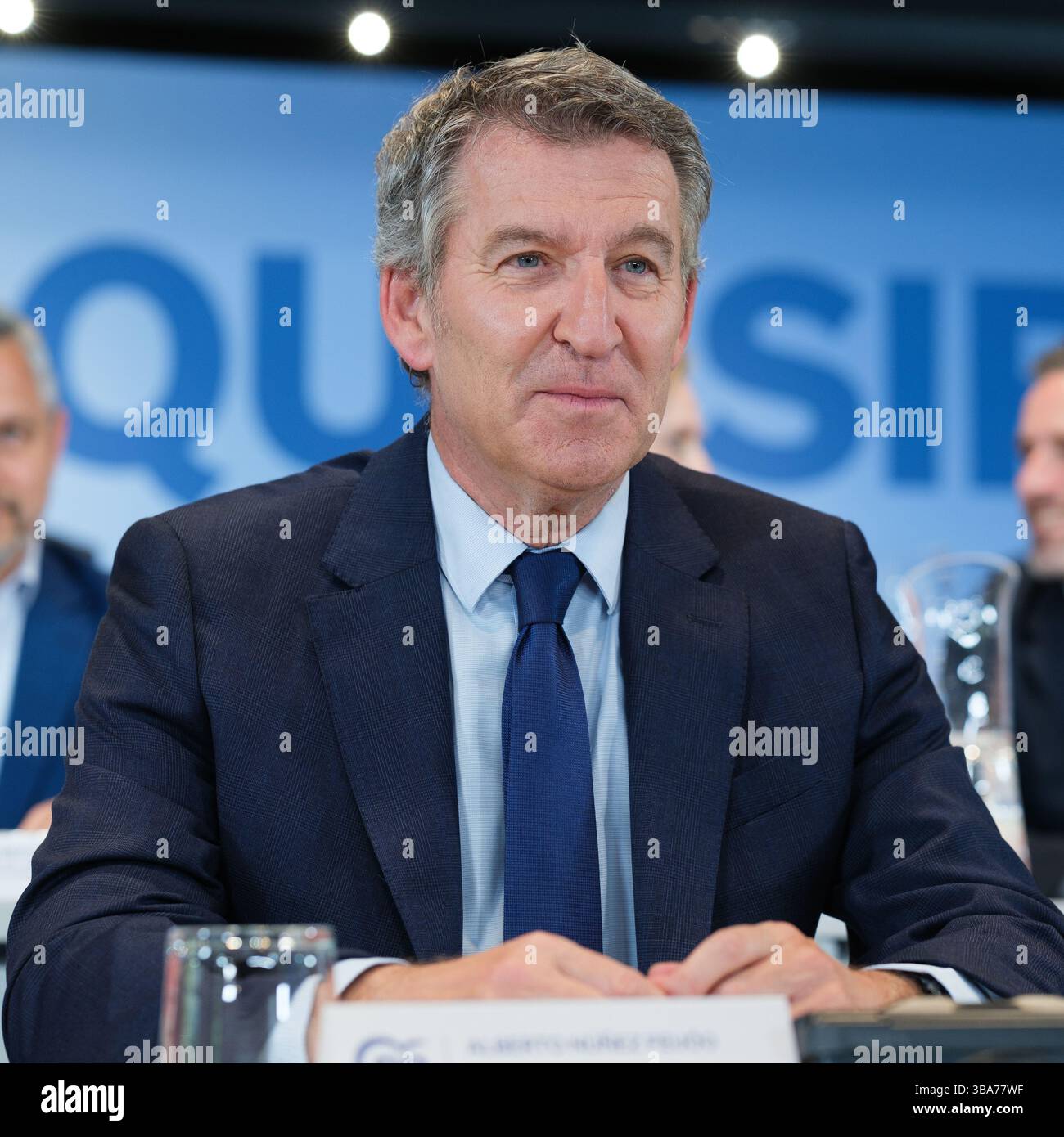 Madrid, Spain. 12th May, 2025. the President of the PP, Alberto Nuñez ...