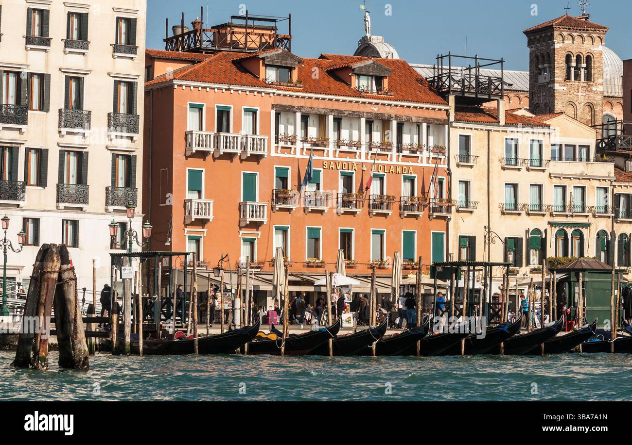 Historical buildings on embankment of gulf of Venice, Venice, Italy ...