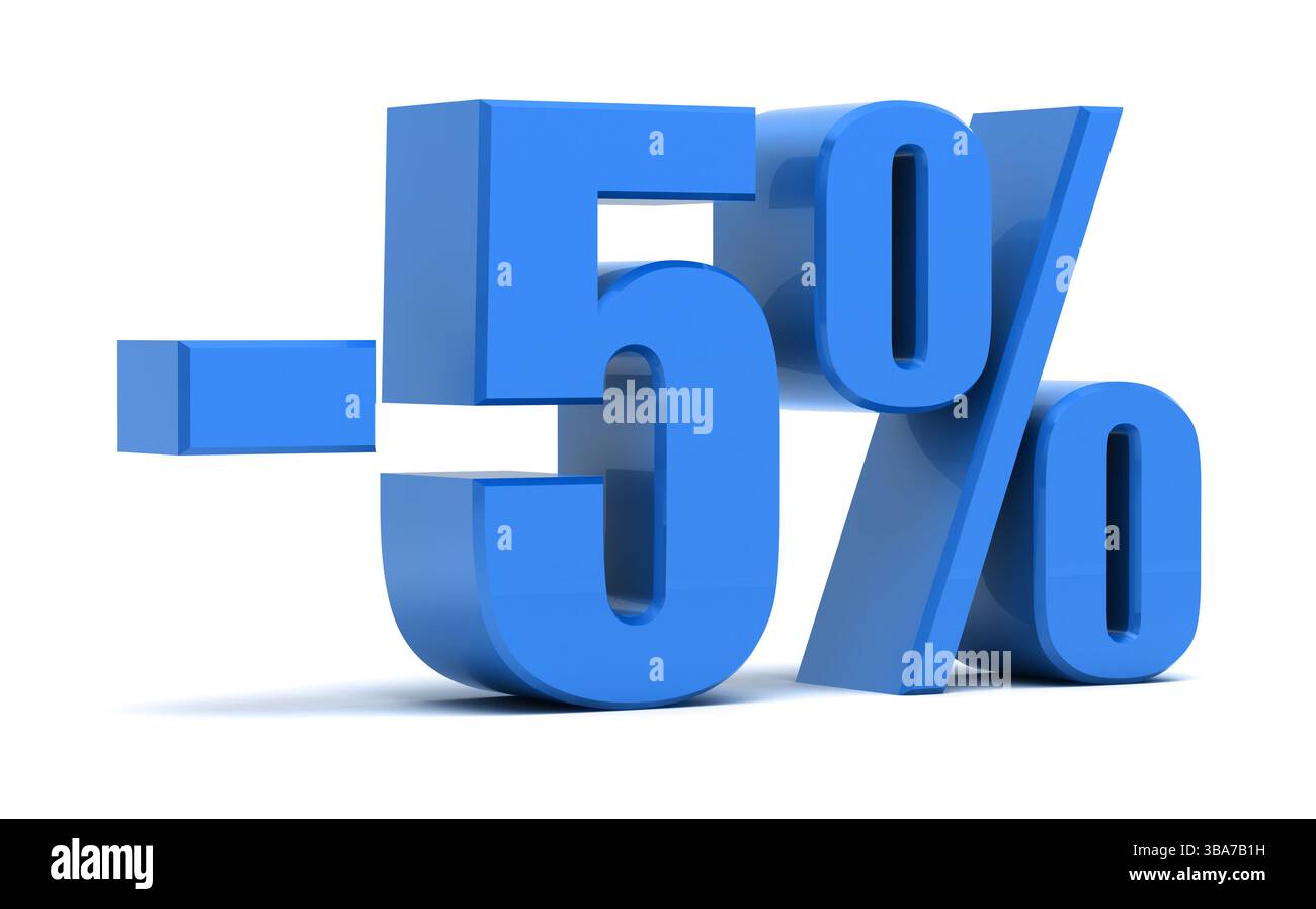 5 percent discount isolated on white background Stock Photo - Alamy