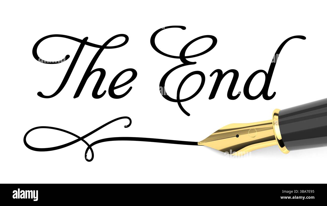 The end handwritten 3d illustration Stock Photo - Alamy