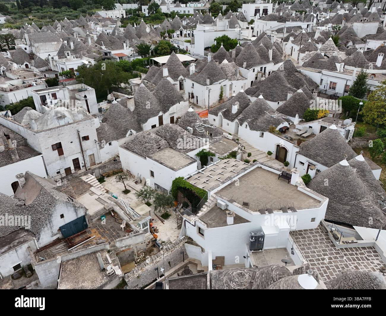 aerial view of Trulli of Alberobello, unesco world heritage village ...