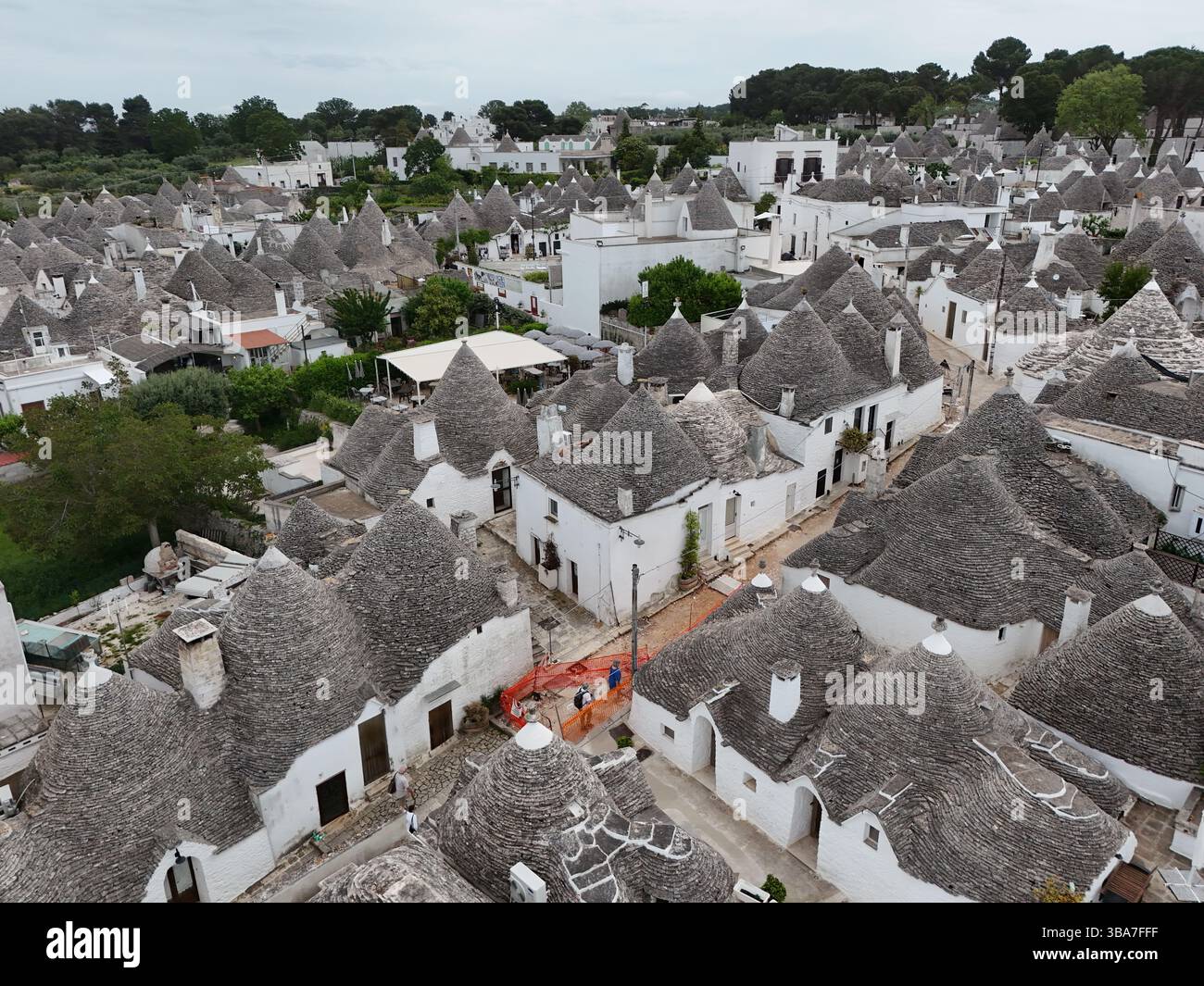 aerial view of Trulli of Alberobello, unesco world heritage village ...