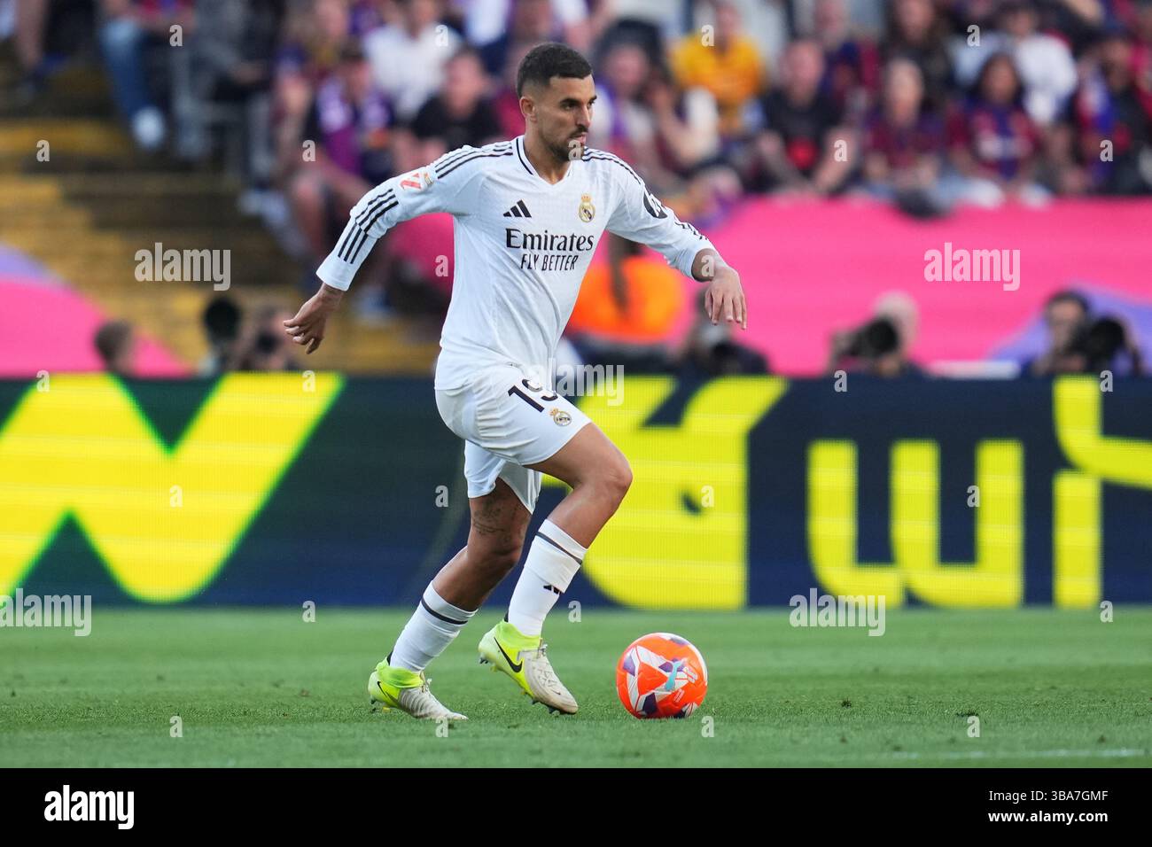 Barcelona, Spain. 11th May, 2025. Raul Asencio of Real Madrid during ...