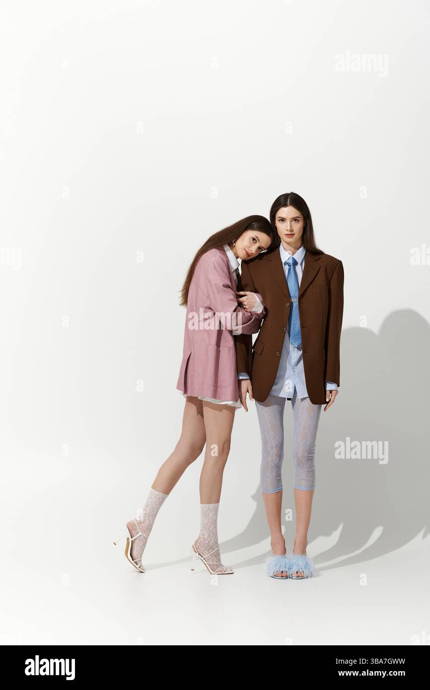 Twin sisters showcase their bond and personal style in a contemporary ...