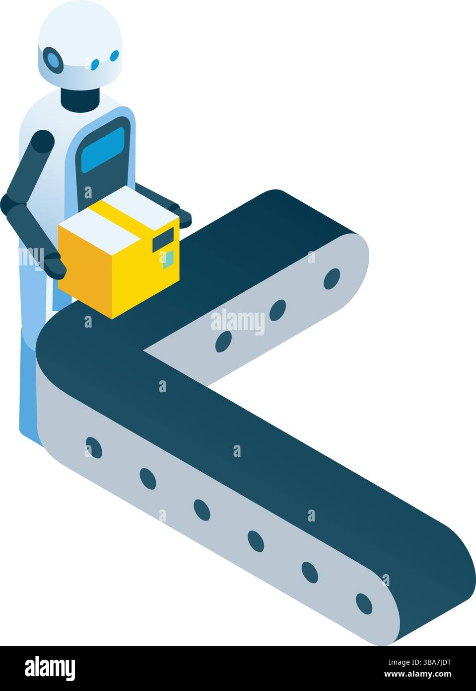 Robot packing parcel at conveyor vector icon Stock Vector Image & Art ...