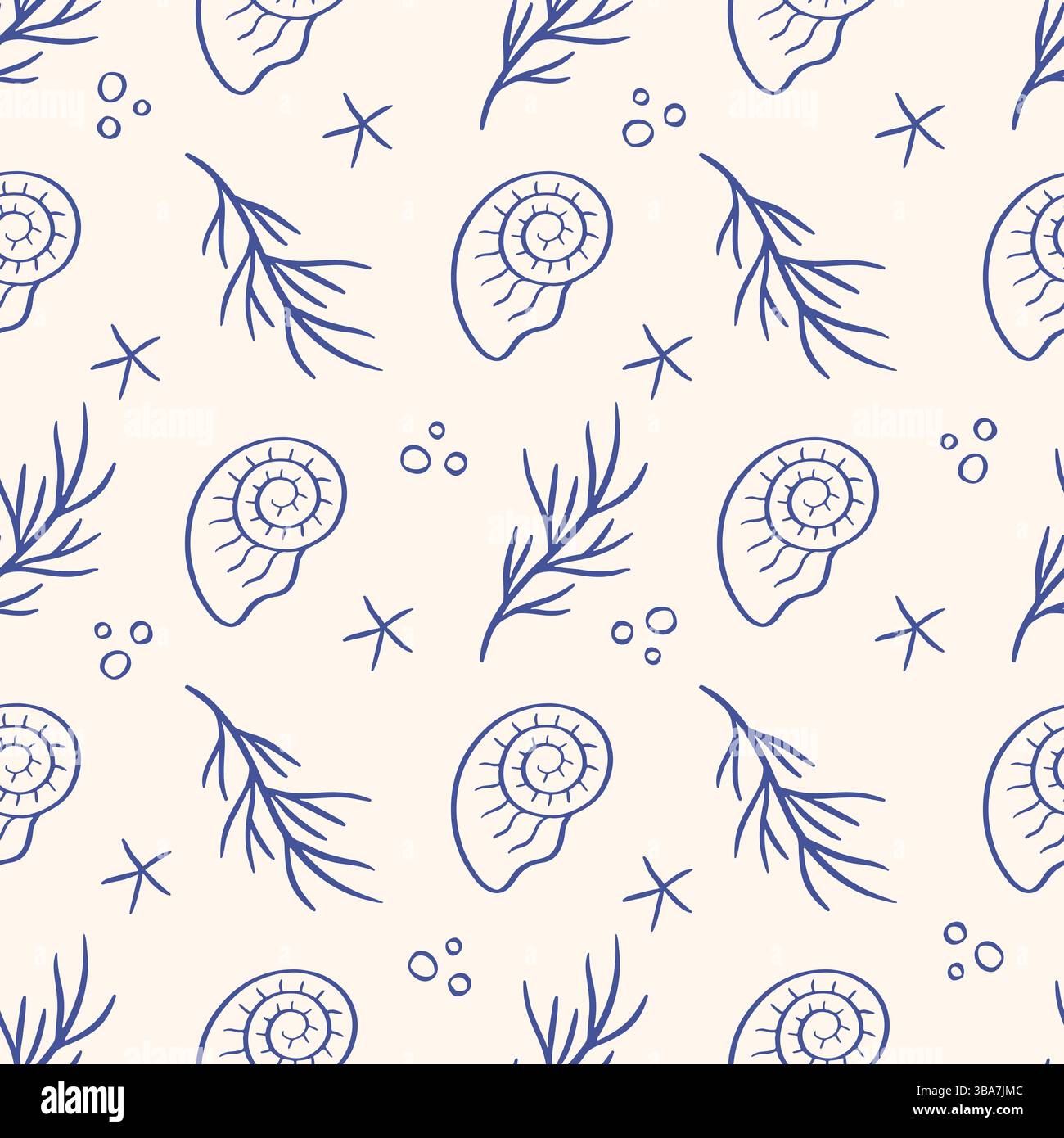 Shells seaweed on beach Stock Vector Images - Alamy