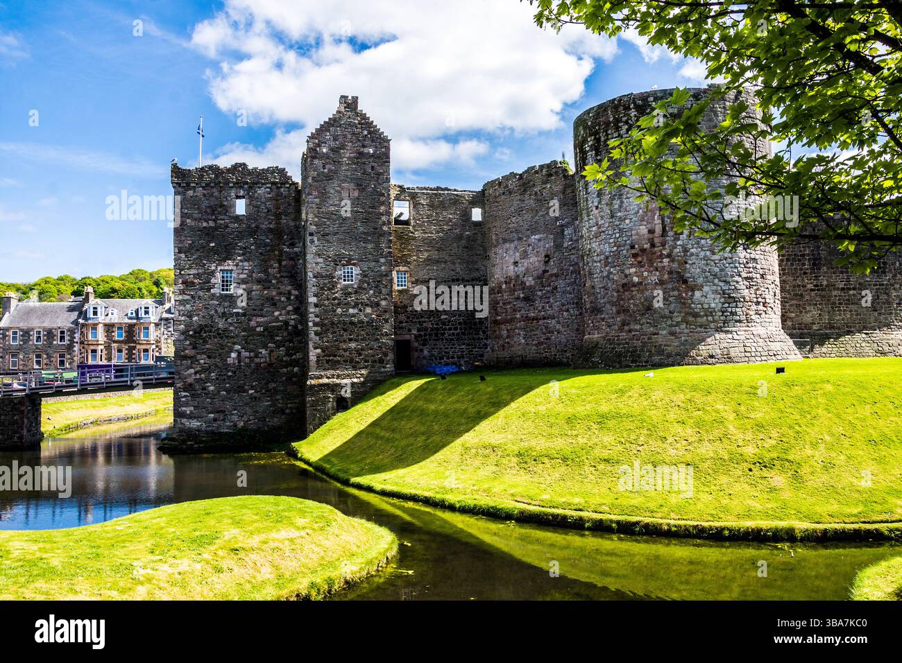 View of Rothesay Castle and moat Stock Photo - Alamy
