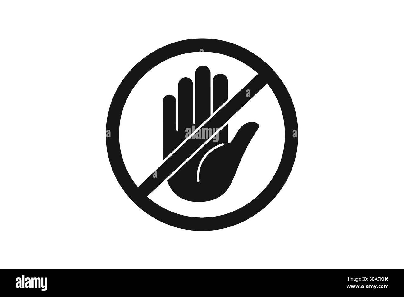 No touch symbol sticker, safety sign, prohibition, warning, notice ...