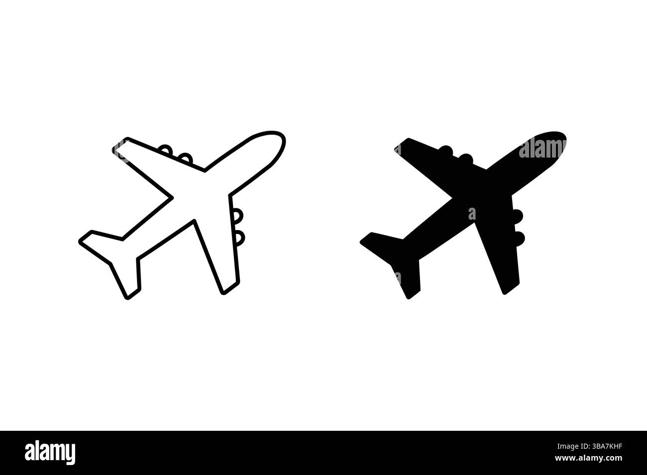 Airplane vector icon set, commercial aircraft design, aviation symbol ...