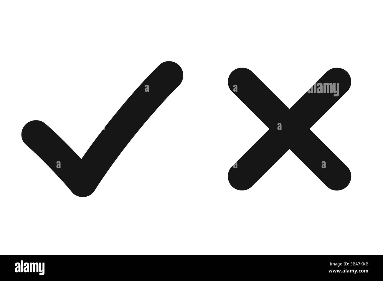 Check mark and cross mark vector illustration, approval and rejection ...