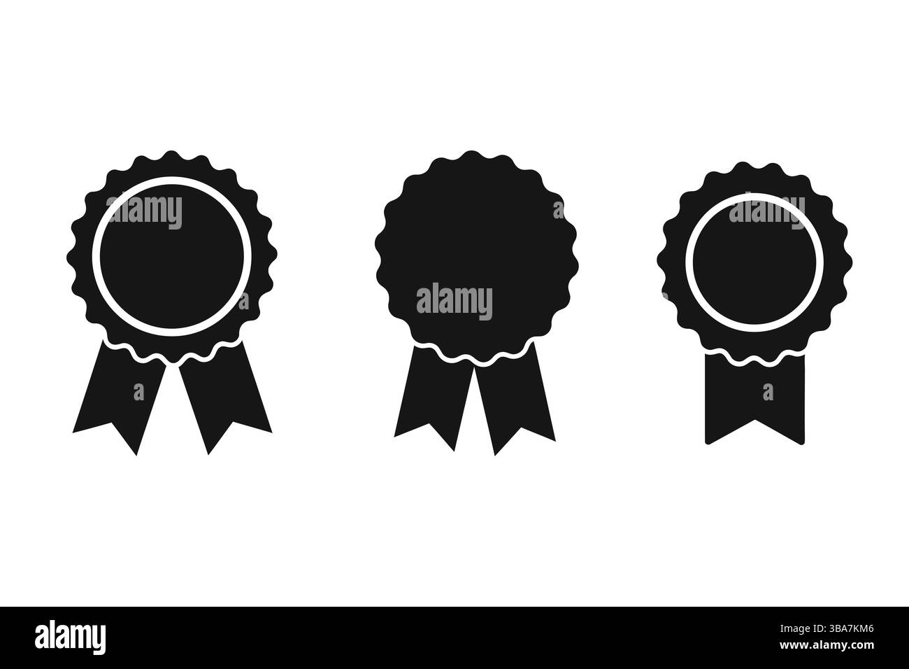 Set of three vector award ribbon icons for graphic design and ...