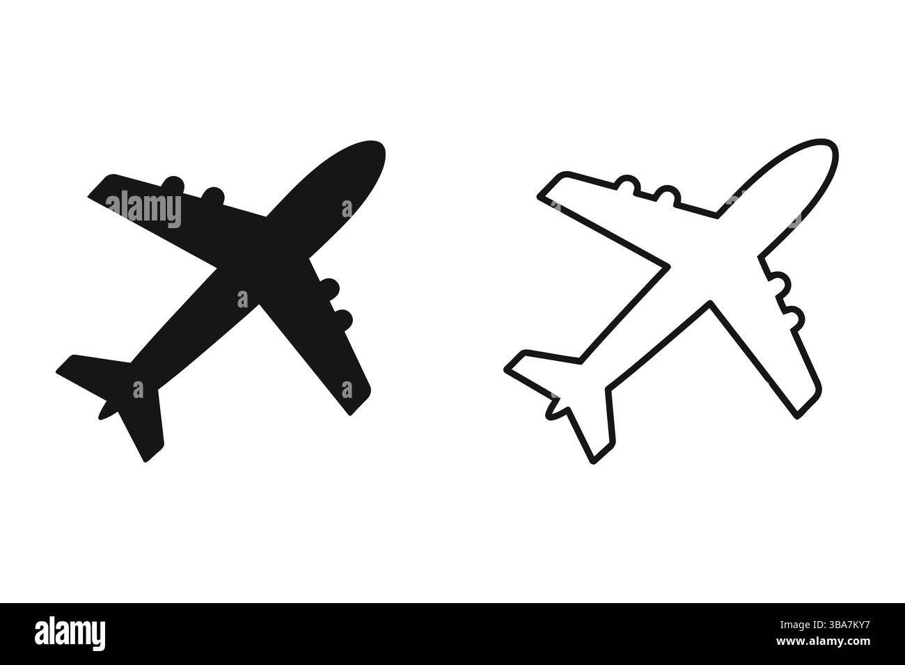 Airplane icon set, aviation symbol, commercial flight, vector ...