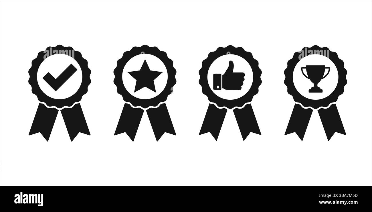 Assorted quality assurance badges vector graphic design elements set ...
