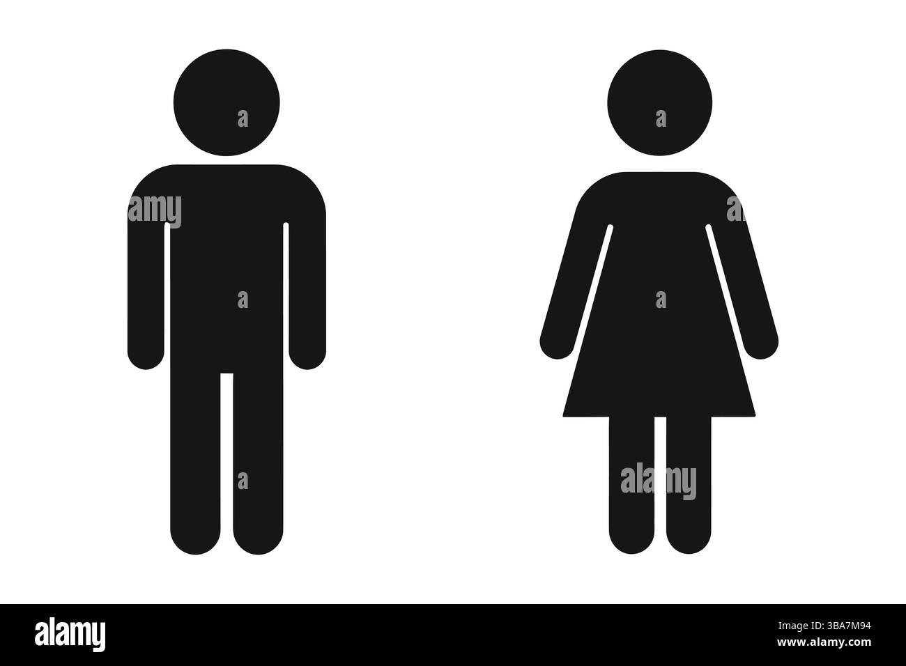 Restroom sign set, man and woman symbol, universal gender icon, for ...