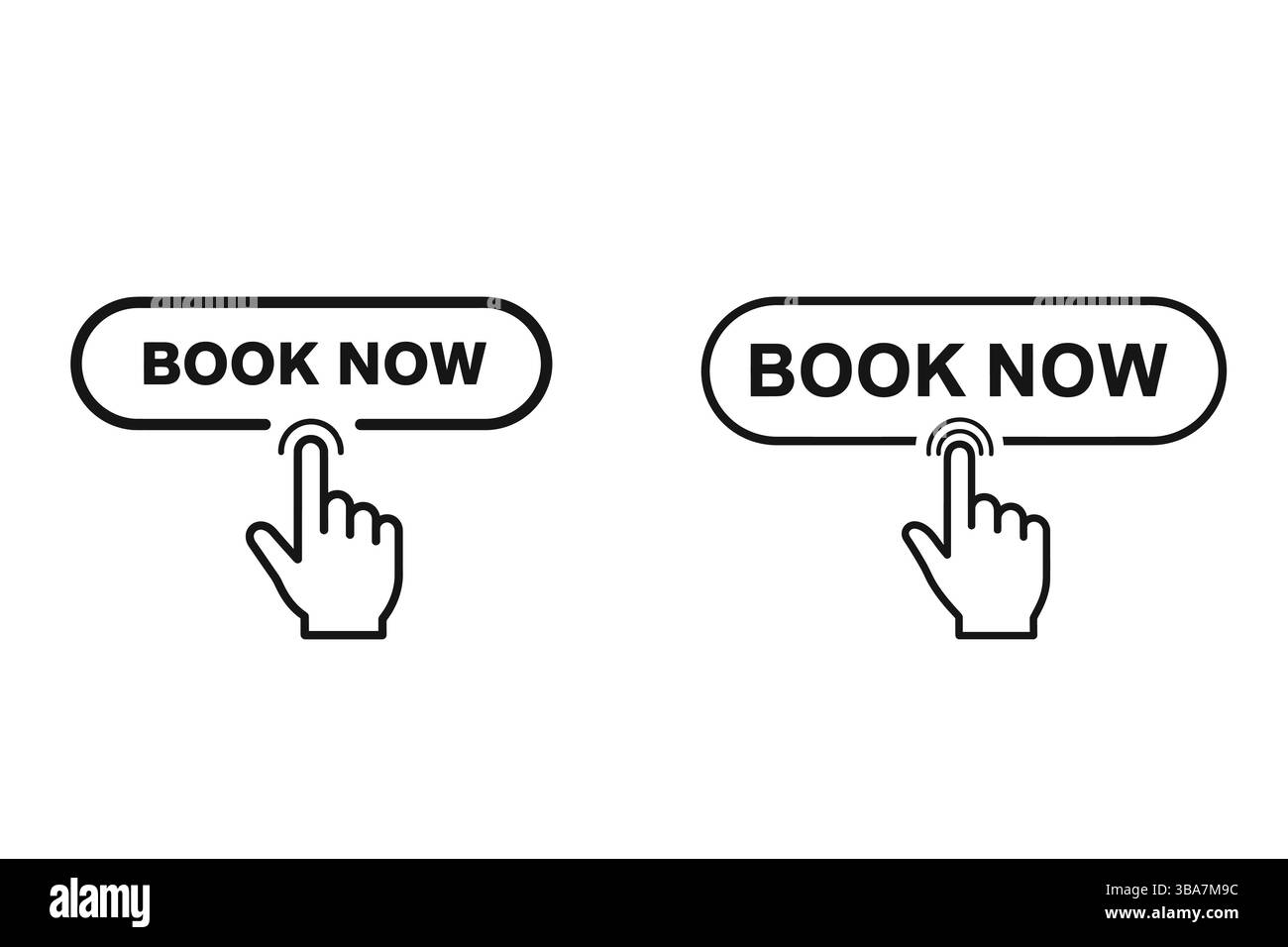 Book now button vector graphic design, call to action element for ...