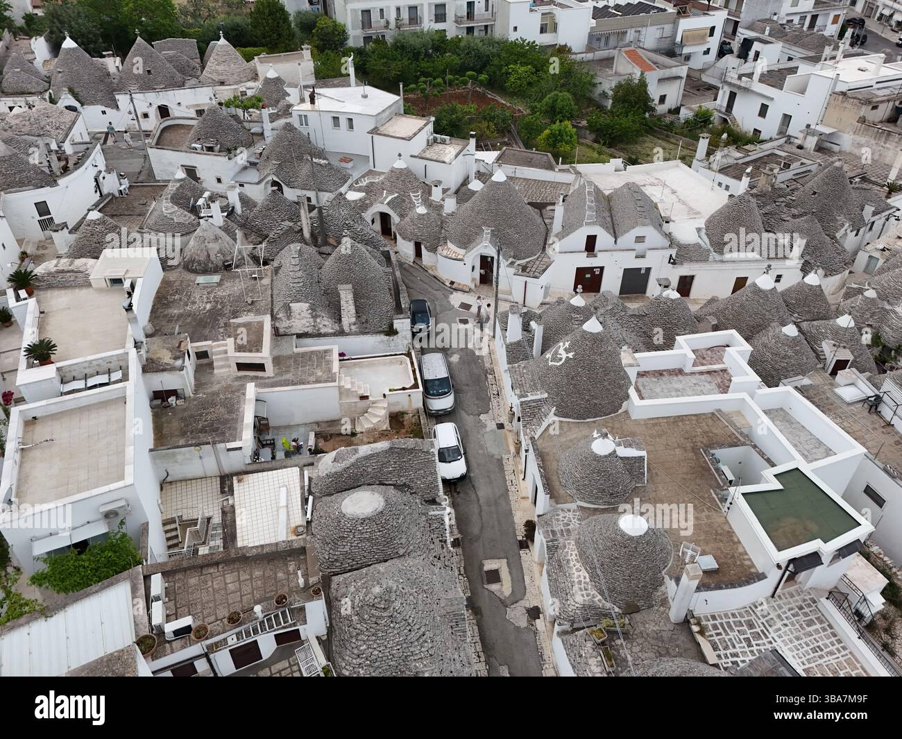 aerial view of Trulli of Alberobello, unesco world heritage village ...