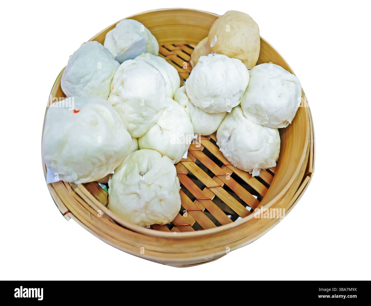 Die cut of stuffed steamed bun on white isolated Stock Photo - Alamy