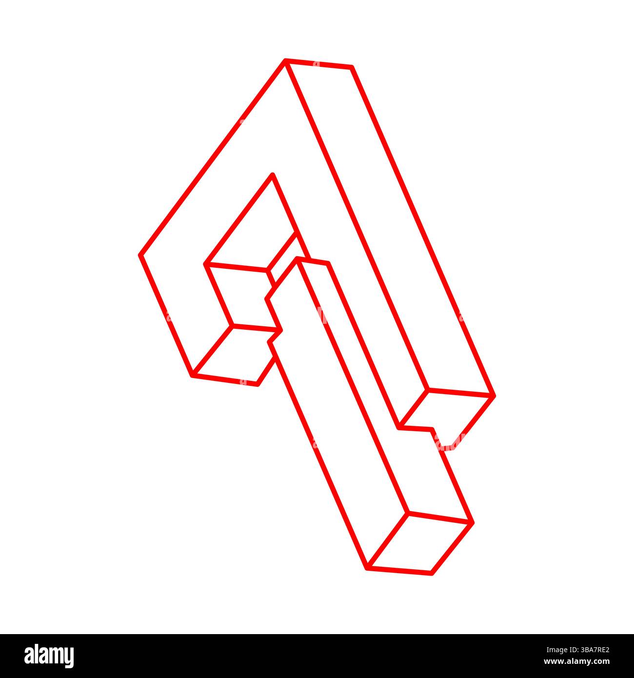 Impossible optical illusion shapes. Optical art objects. Impossible figure. Line art. Logo Stock ...