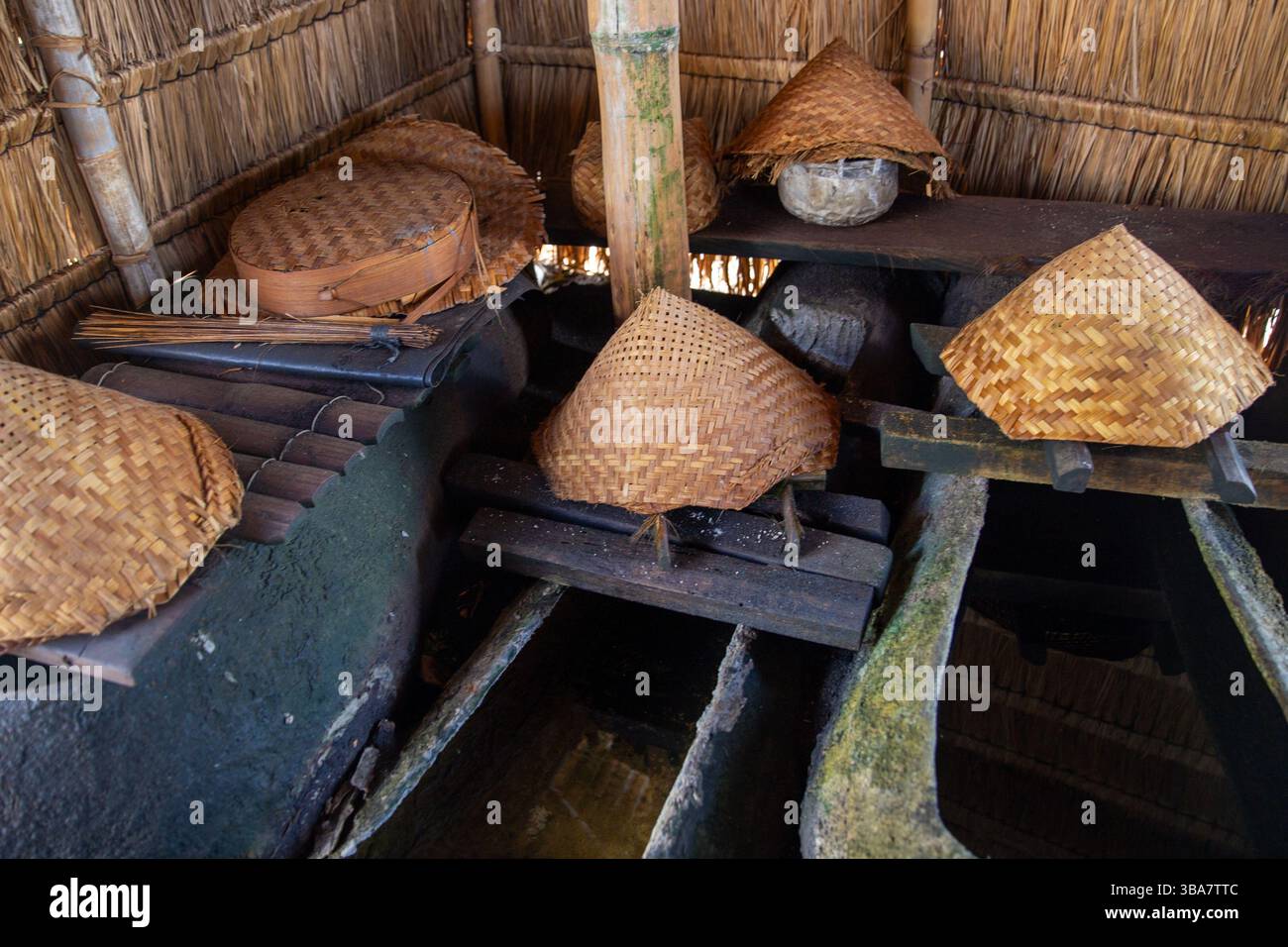 Indonesian Black Volcano Salt Making in the Kusamba Village Stock Photo ...