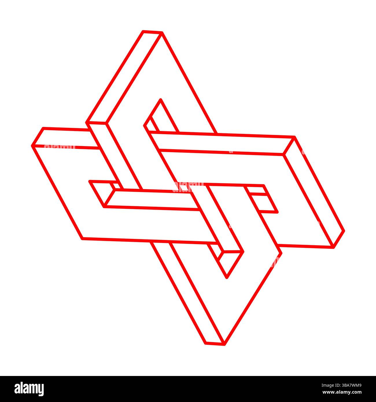 Impossible optical illusion shapes. Optical art objects. Impossible figure. Sacred geometry ...