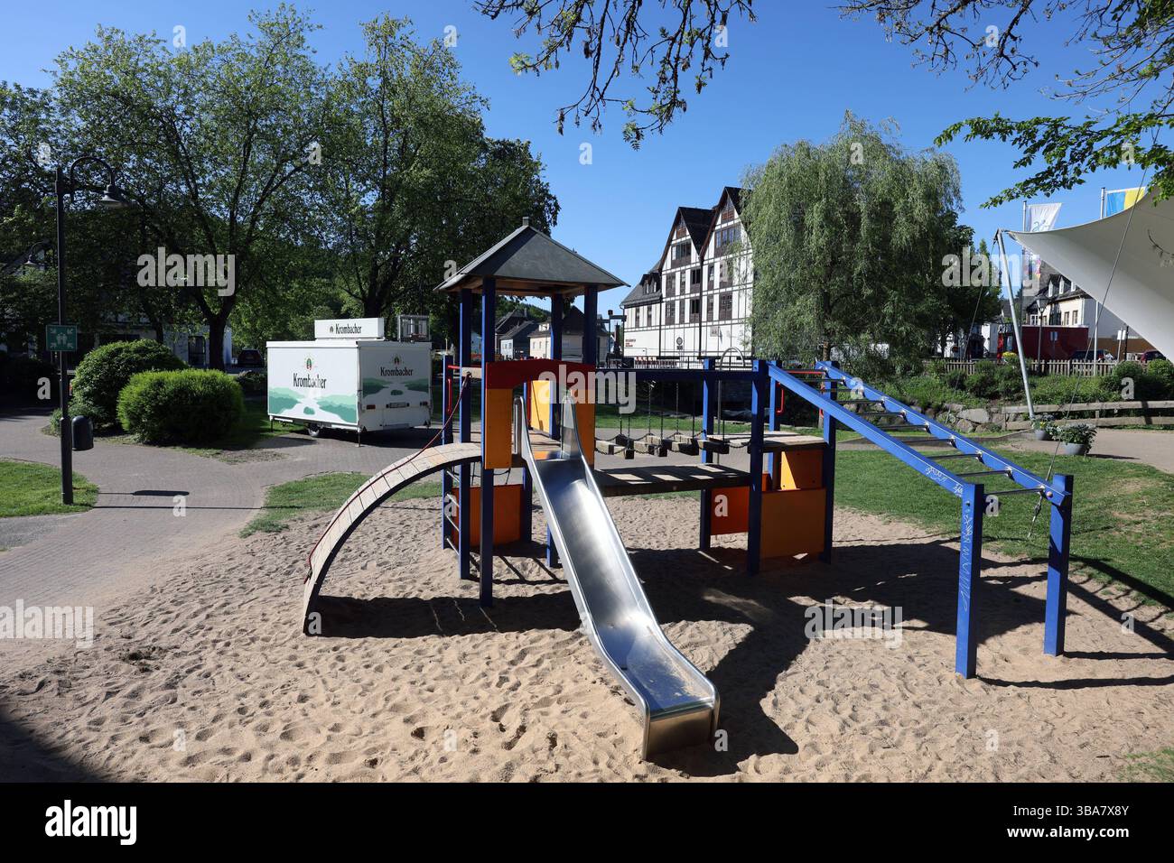 Spielplatz am Markplatz in Hilchenbach. Spielplatz im Siegerland am 12. ...