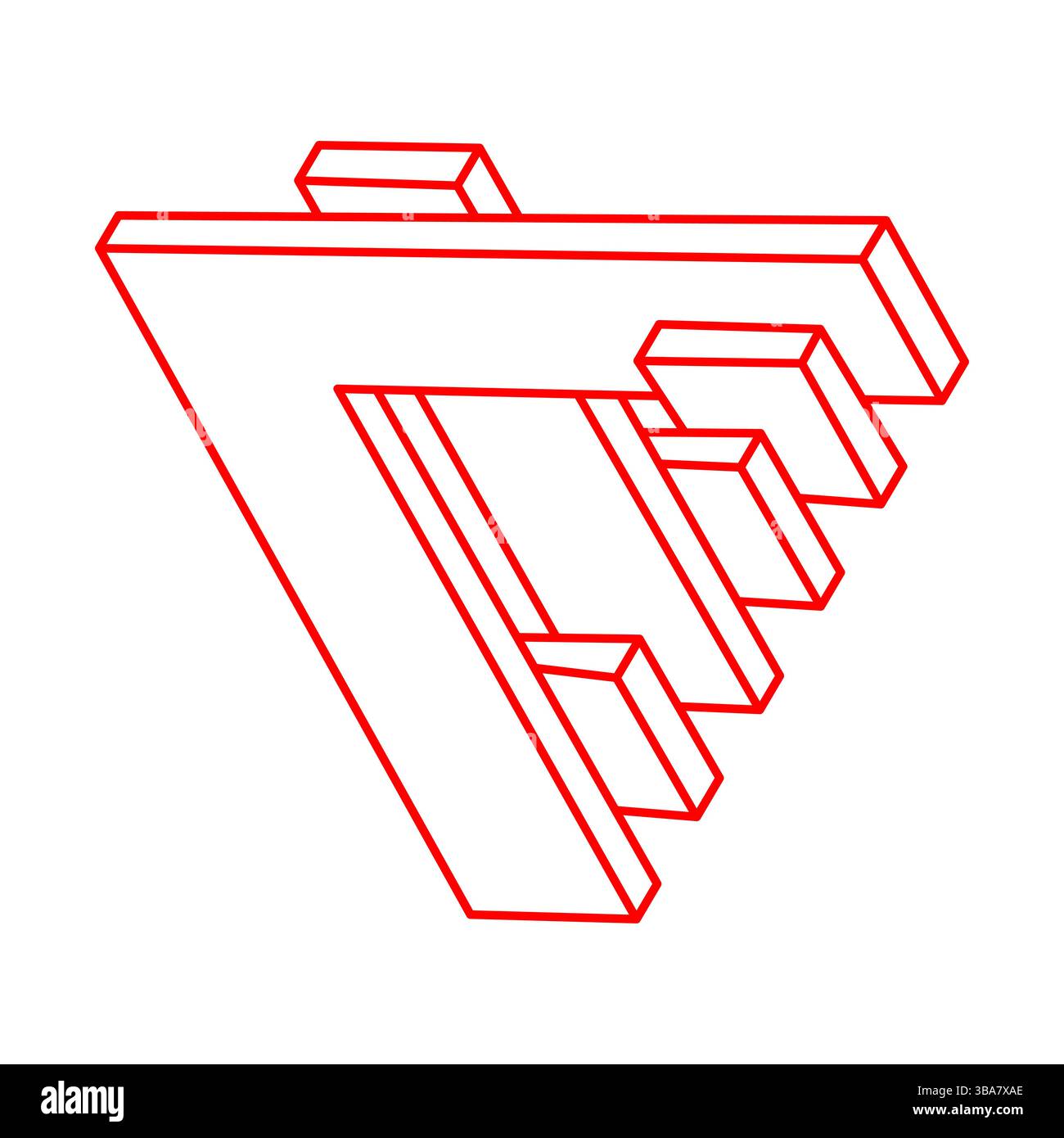 Impossible object. Logo. Optical illusion shapes. 3d illustration ...