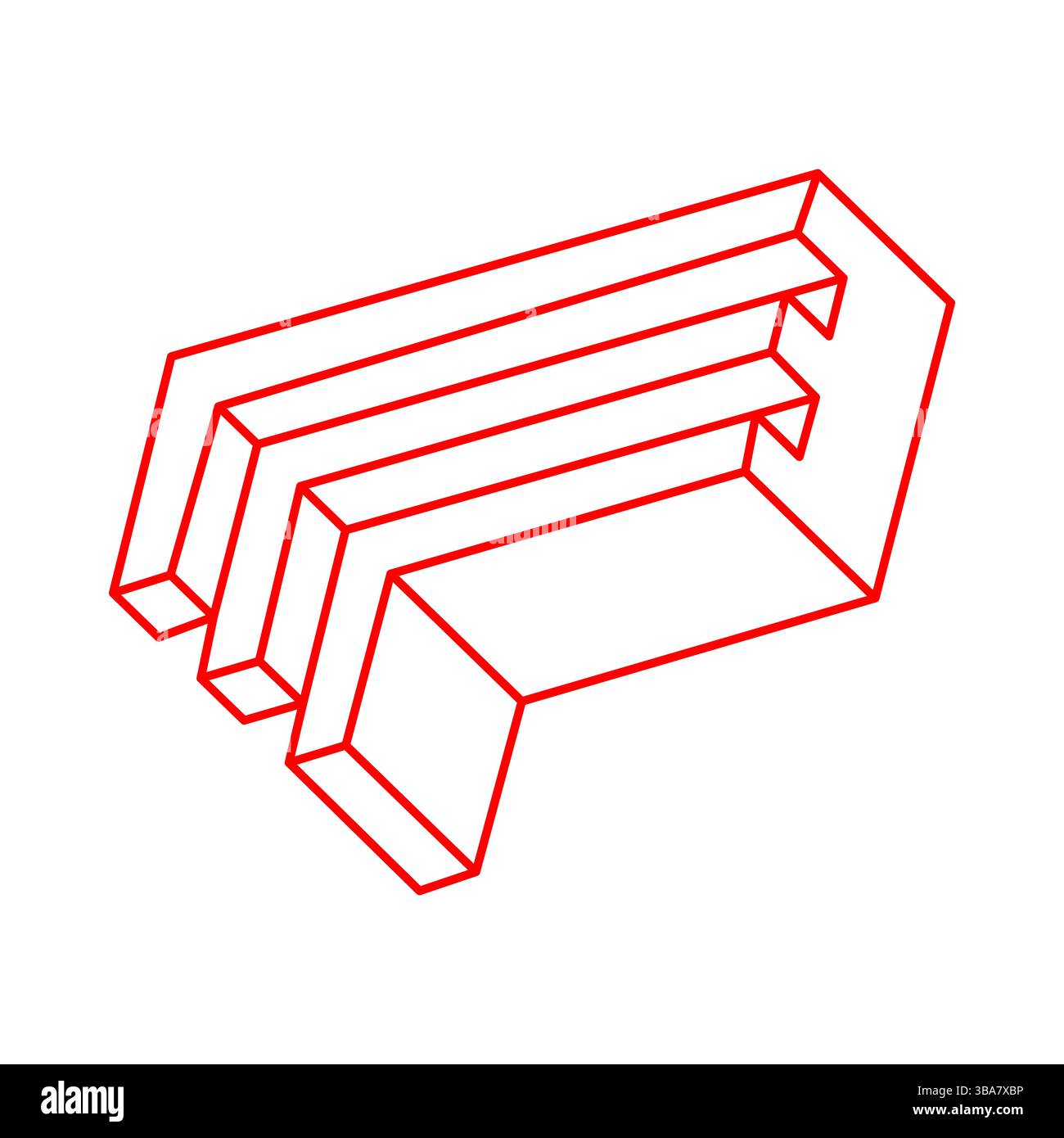 Impossible shapes. Sacred geometry figure. Optical illusion. Abstract eternal geometric objects ...
