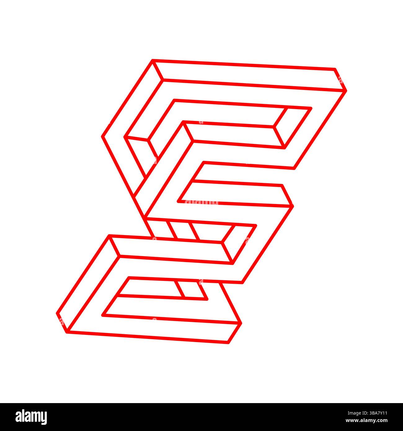 Impossible shapes. Sacred geometry. Logo. Optical illusion figure. Abstract eternal geometric ...