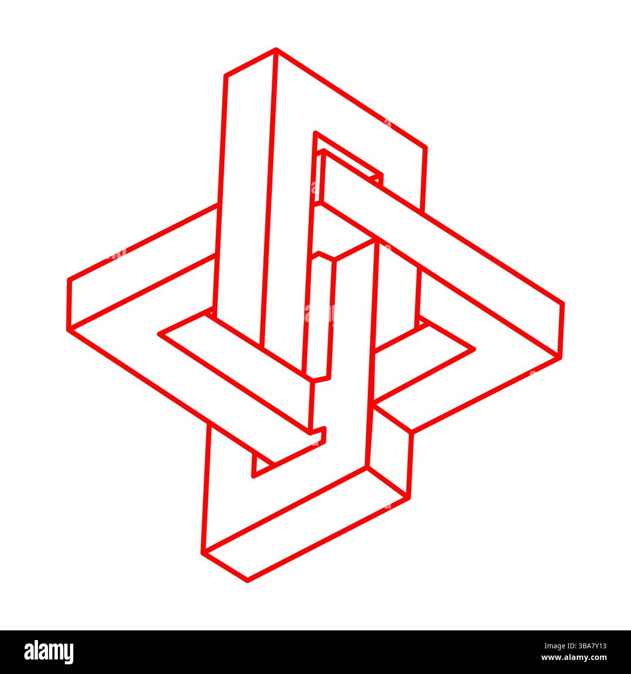 Impossible shapes. Sacred geometry. Optical illusion figure. Abstract eternal geometric object ...