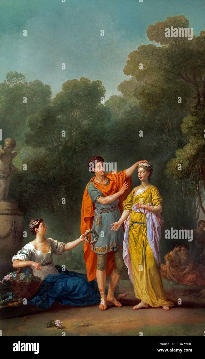 Amant couronnant sa maitresse - Lover Crowning his Mistress 1773 Joseph ...