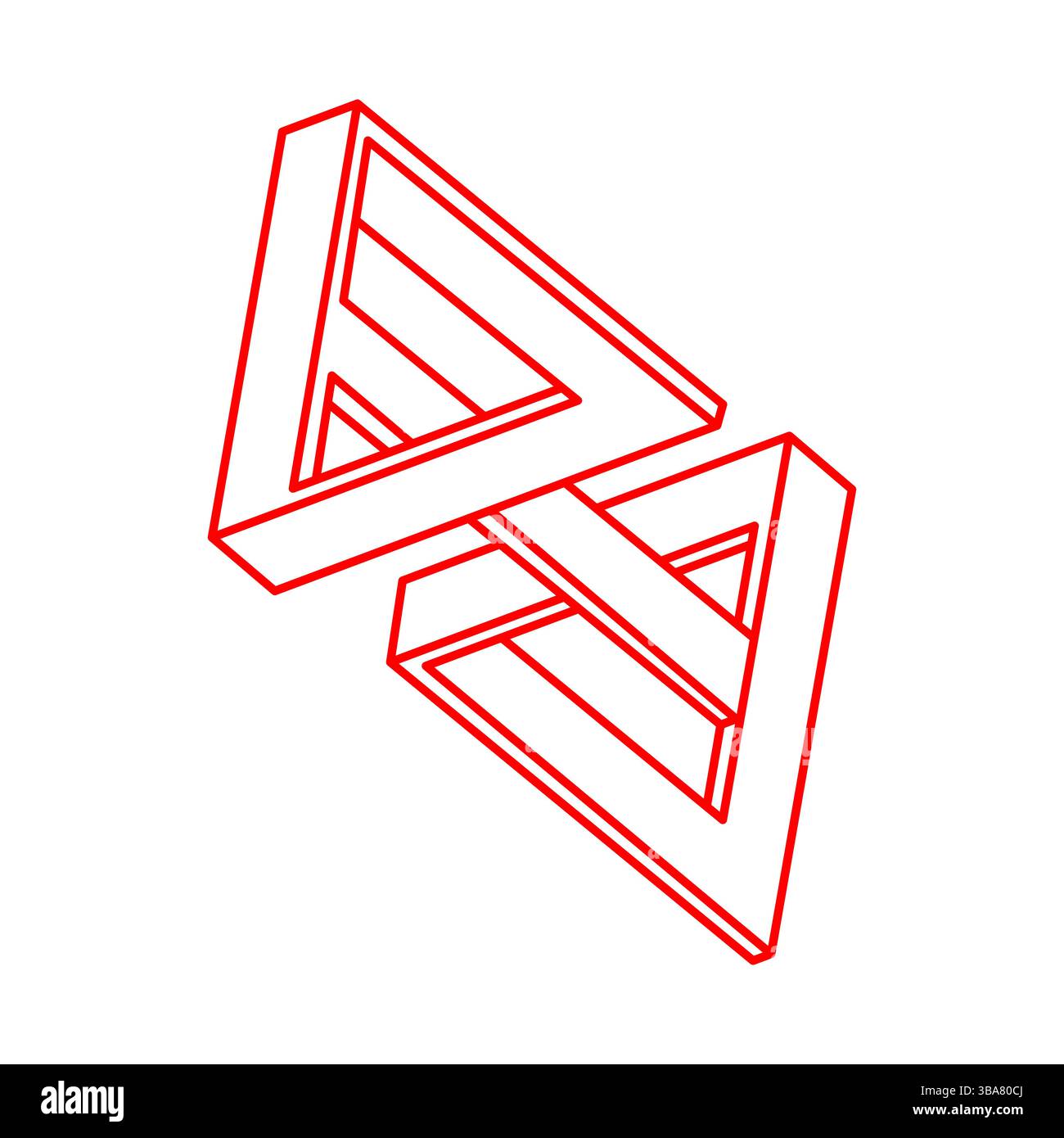 Impossible Objects Optical Illusion Shapes Logo 3d Illustration Geometric Figure Stock