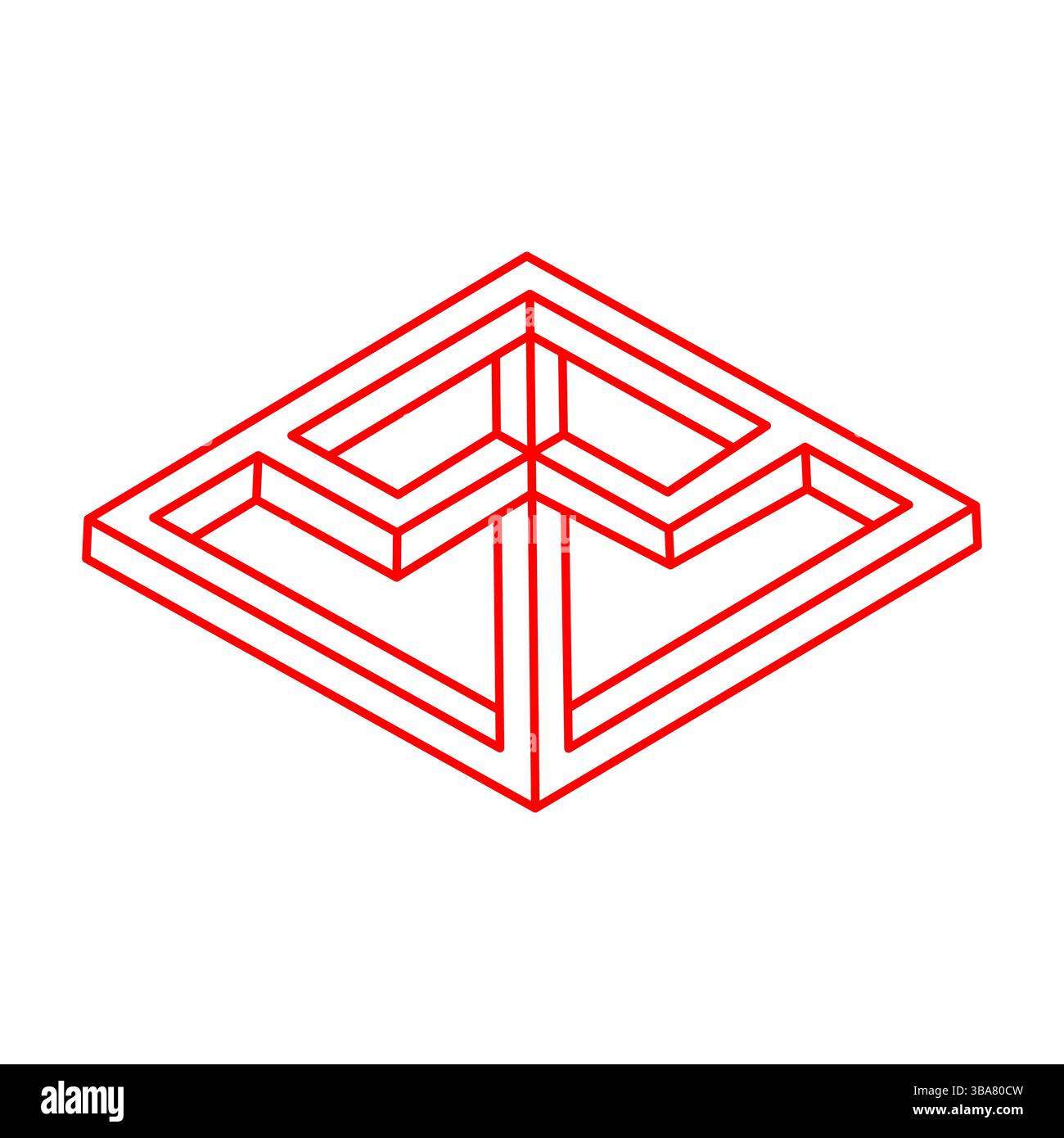 Escher paradox geometry. Optical illusion objects. Sacred geometric figure. Optical art ...