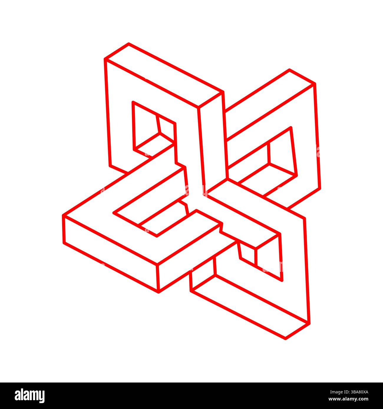 Impossible shapes, optical illusion figure, vector. Escher paradox ...