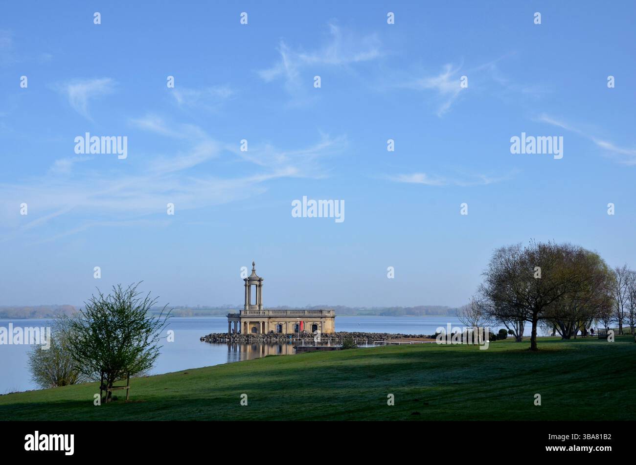 The semi-drowned church at Normanton on the south shore of Rutland ...