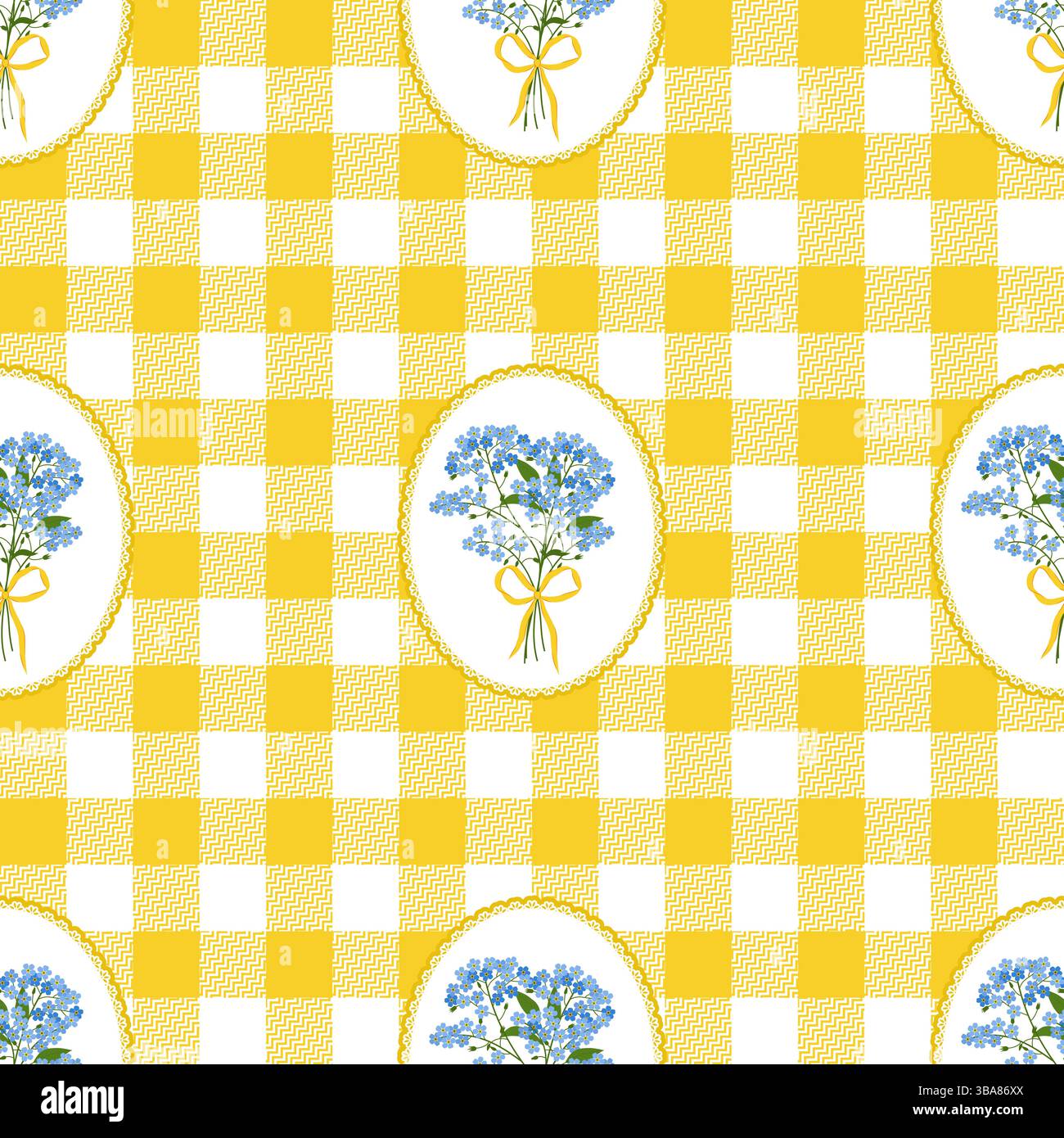 Coquette trellis floral seamless pattern on a checkered background ...