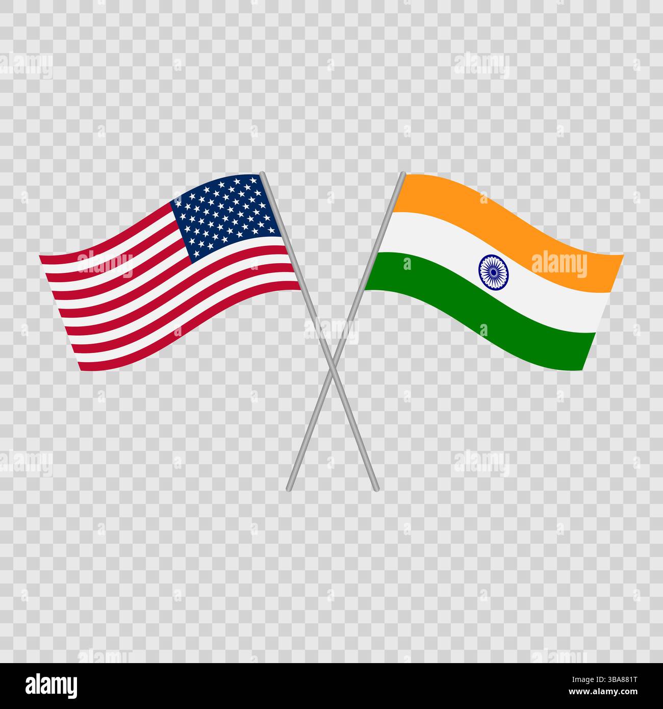 USA and India flags. Vector illustration Stock Vector Image & Art - Alamy