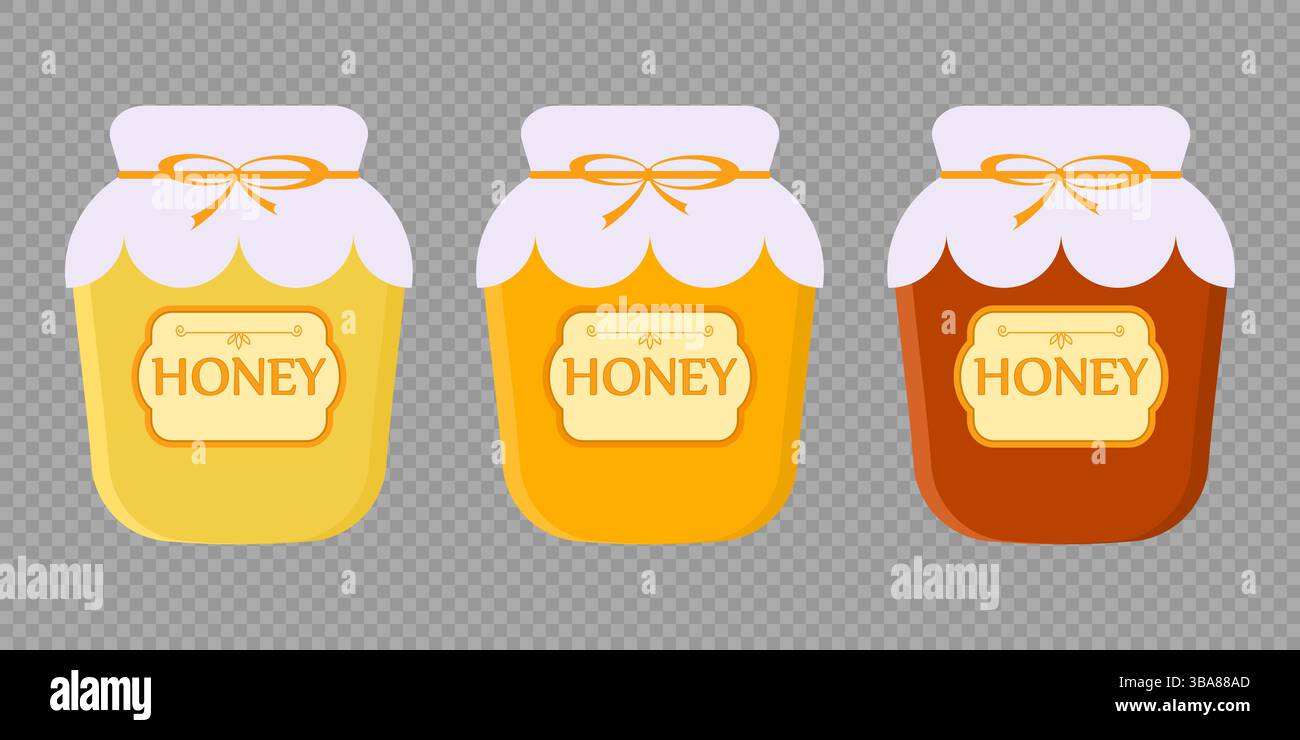 Set of honey jars. Dark and light honey Stock Vector Image & Art - Alamy