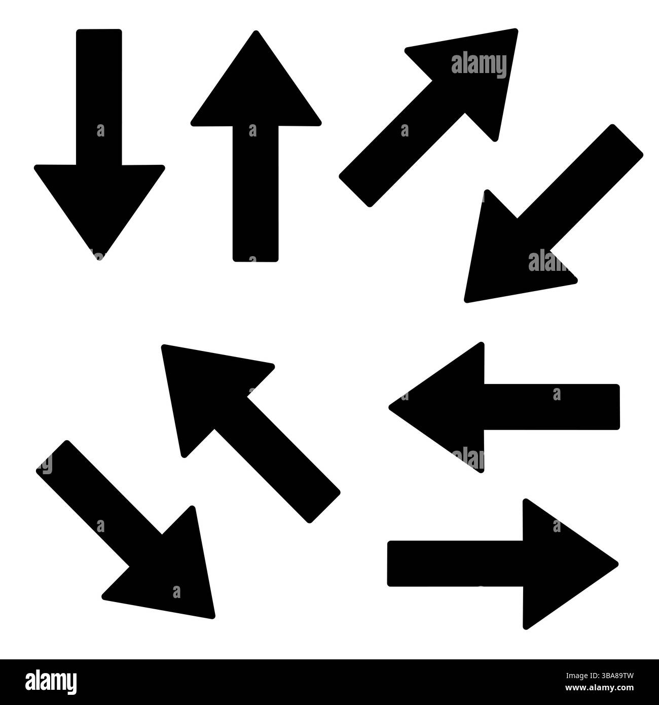 a set of black arrows pointing in different directions Stock Photo - Alamy
