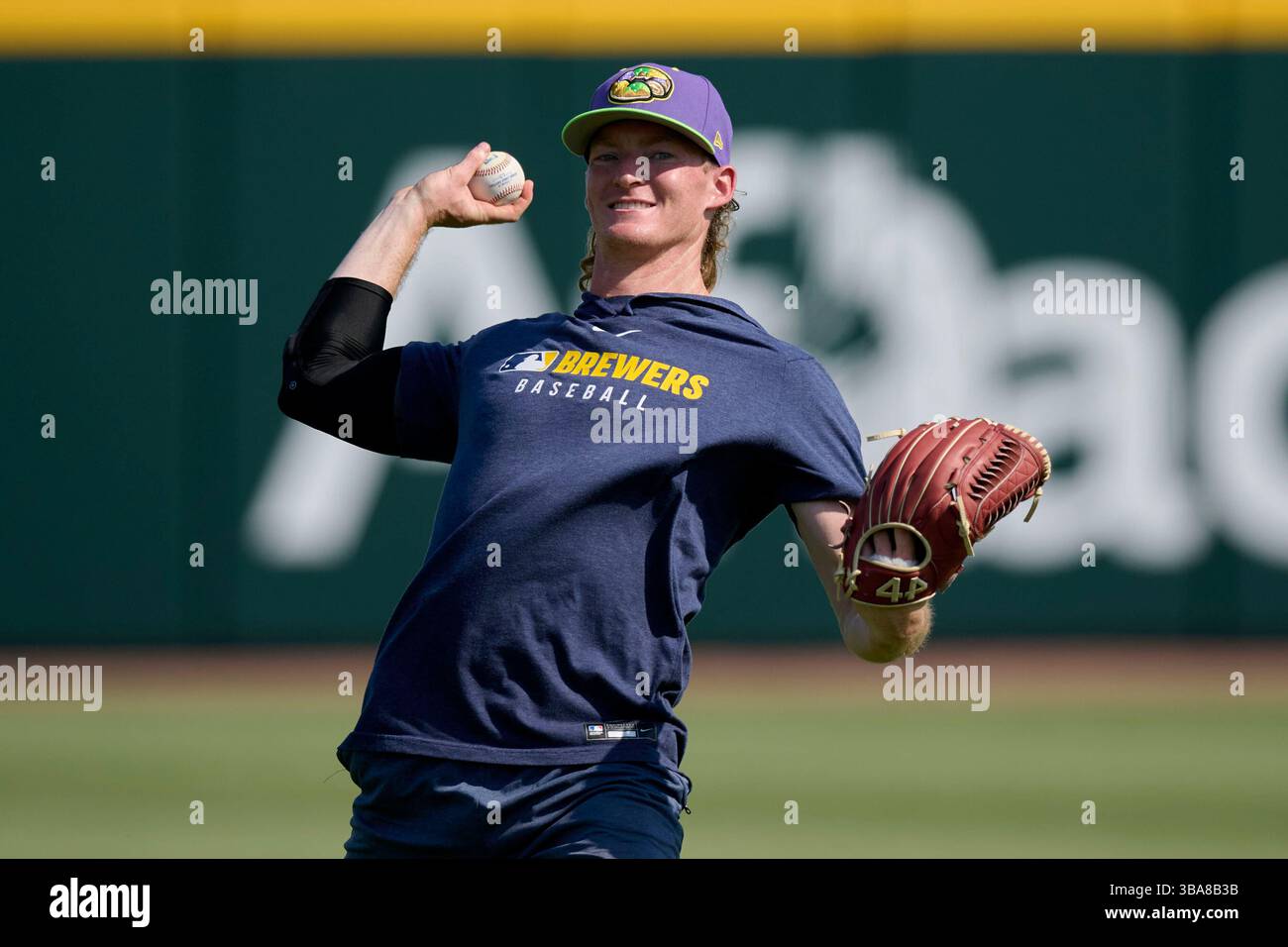 Biloxi Shuckers pitcher Justin Yeager (30) during practice before an ...