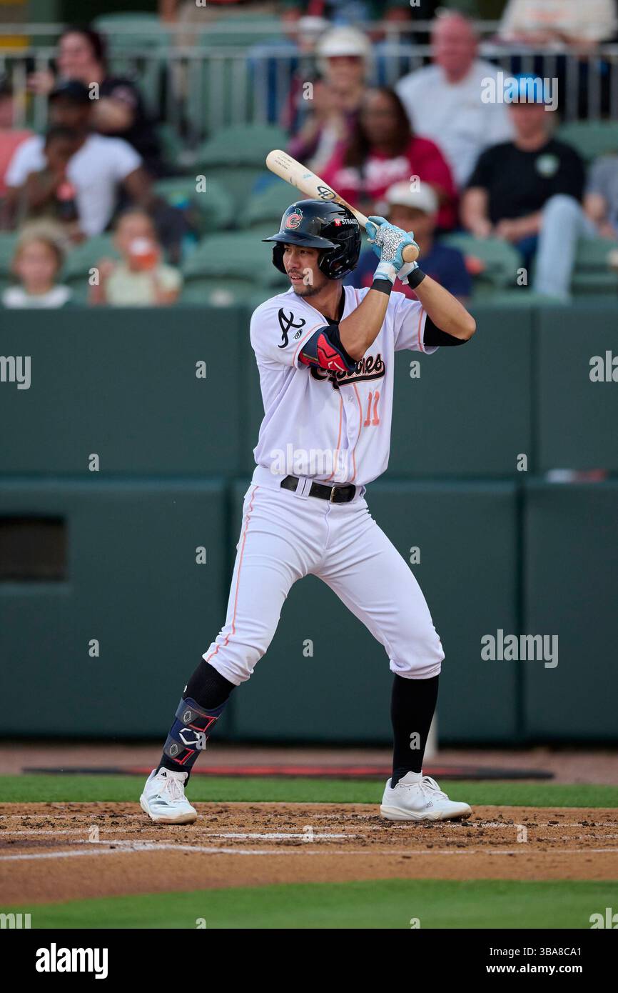 Columbus Clingstones Kobe Kato (11) bats during an MiLB Southern League ...
