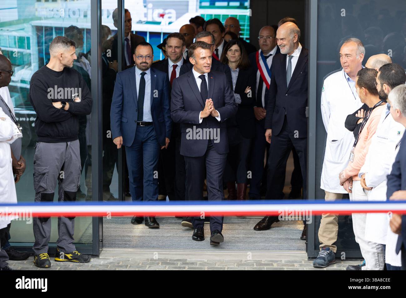 Wissous, France. 12th May, 2025. French President Emmanuel Macron ...