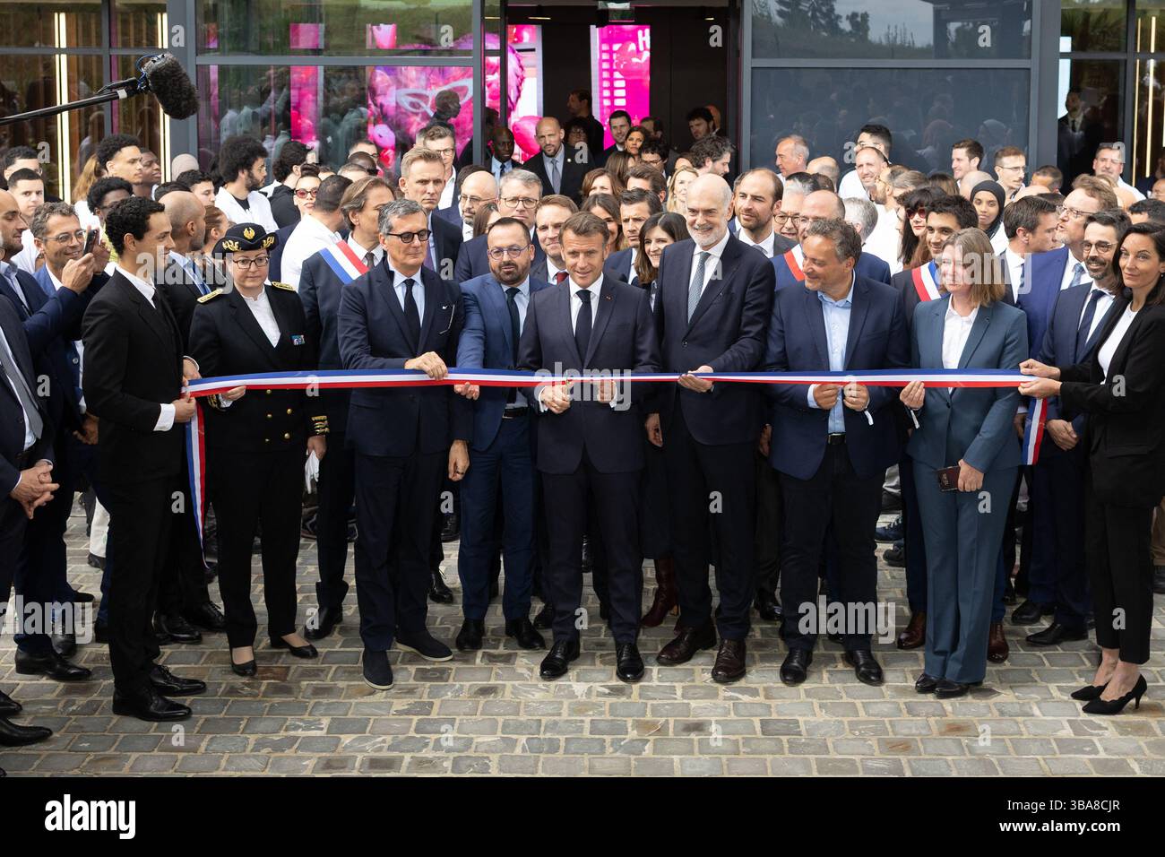 Wissous, France. 12th May, 2025. French President Emmanuel Macron ...