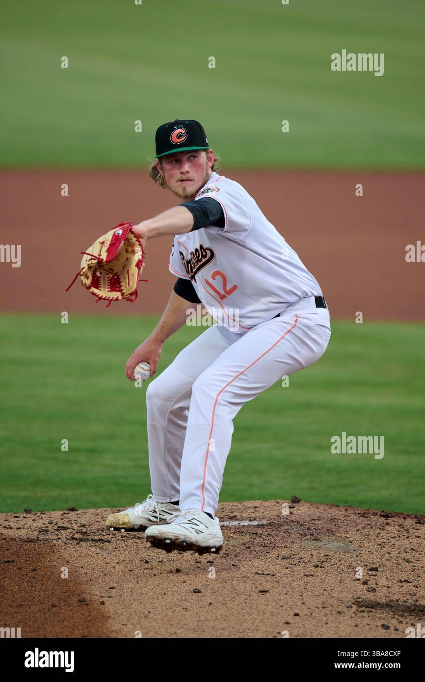 Columbus Clingstones pitcher Lucas Braun (12) during an MiLB Southern ...