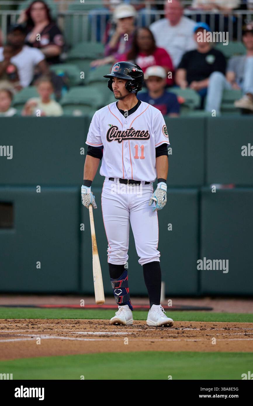 Columbus Clingstones Kobe Kato (11) bats during an MiLB Southern League ...