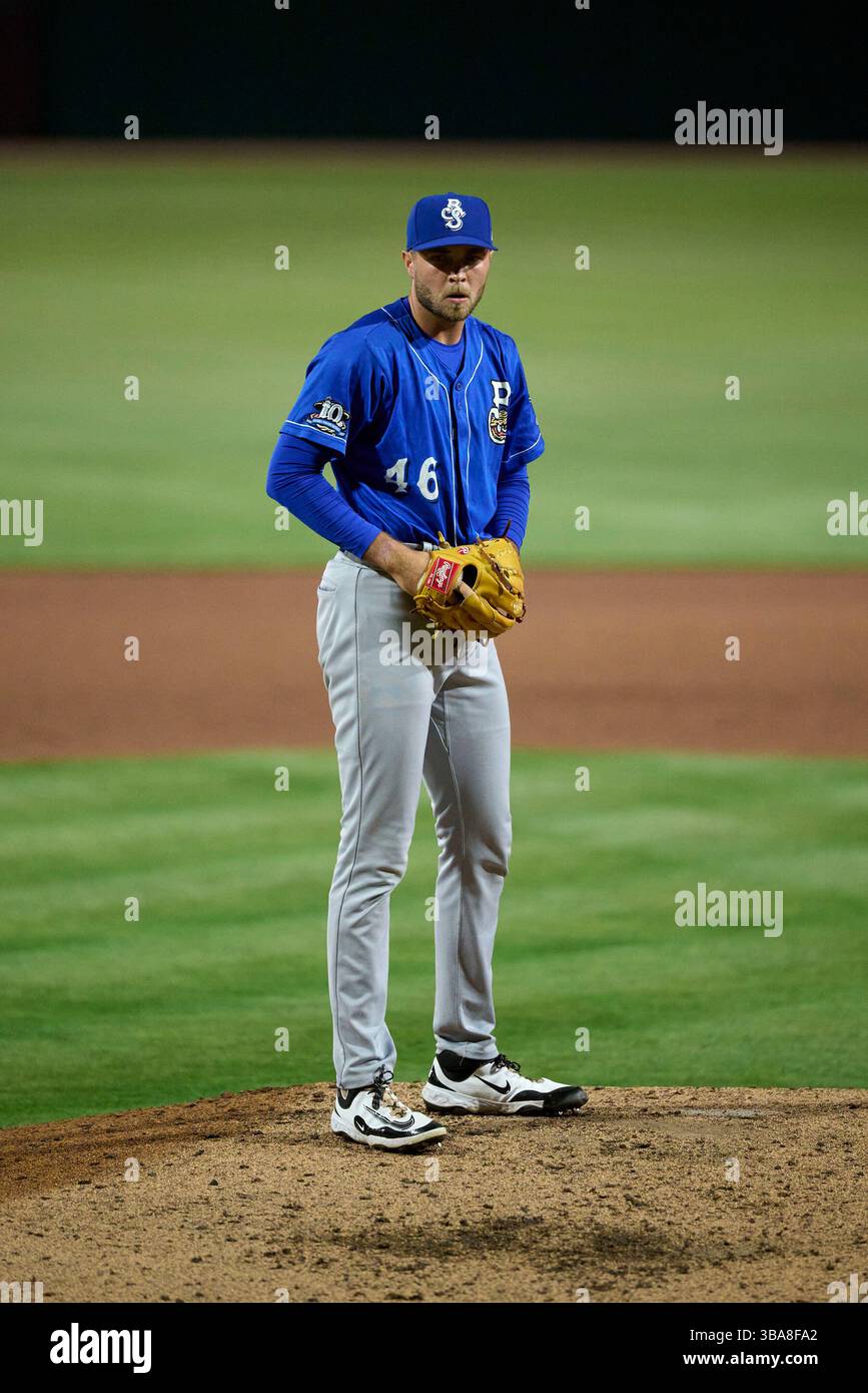 Biloxi Shuckers pitcher Brian Fitzpatrick (46) during an MiLB Southern ...