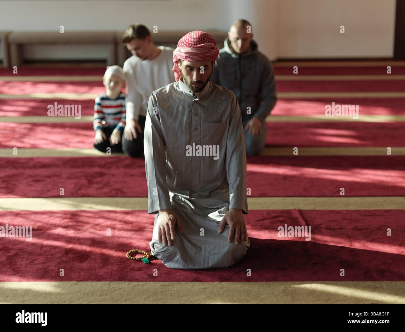 group of muslim people praying namaz in mosque Stock Photo - Alamy